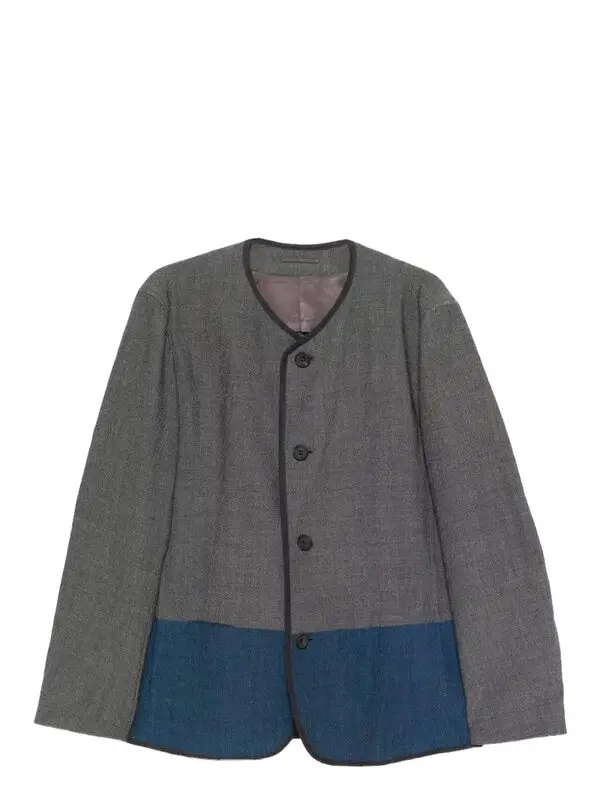 Issey Miyake Collarless Button Jacket - Grey