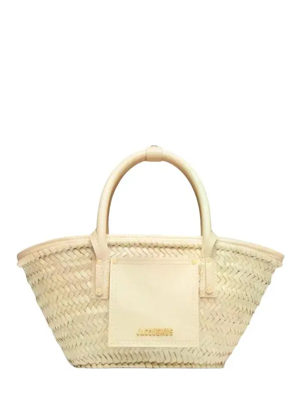 Jacquemus Small Woven Raffia Tote Bag - Neutrals