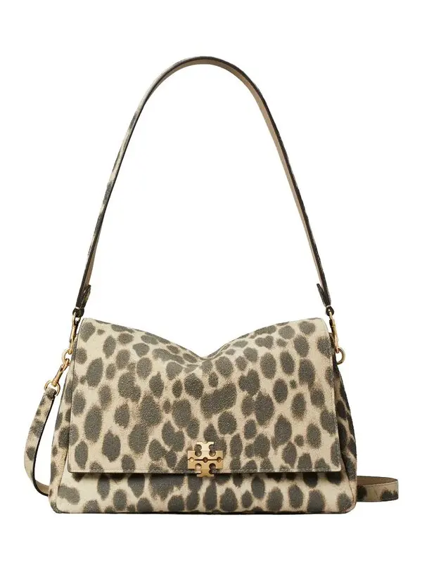 Tory Burch Charlie Suede Shoulder Bag - Leopard Spots