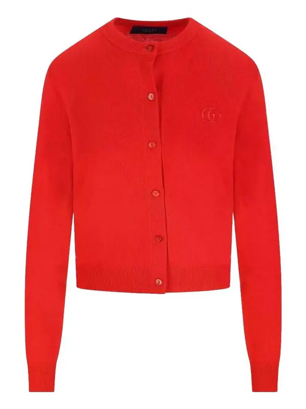 Gucci Knit Wool Cardigan - Red