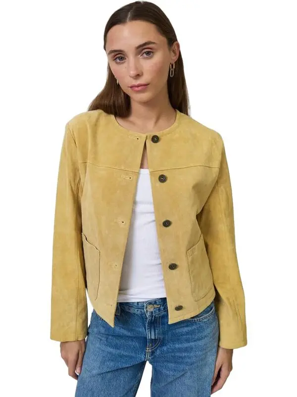 Central Park West Ophelia Suede Lady Jacket - Butter