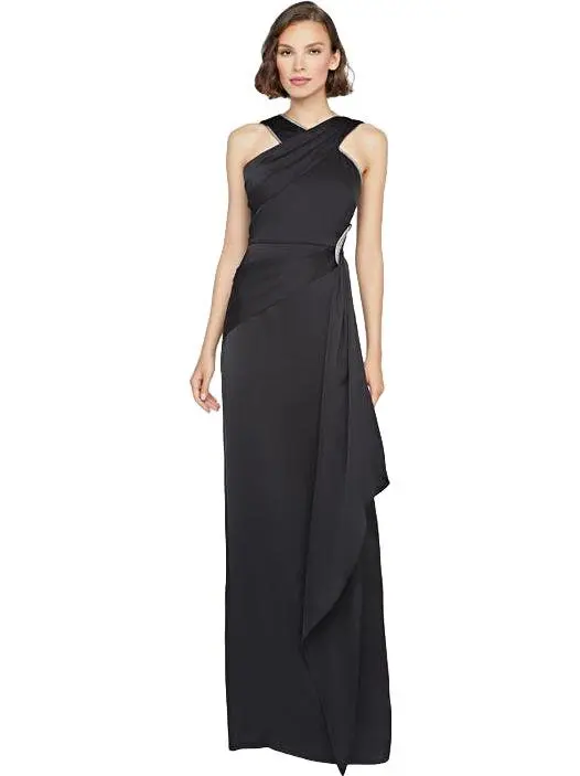 Theia Teresa Strapless Draped Gown - Brilliant Blue
