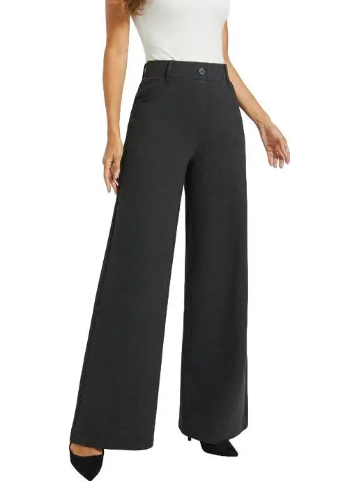 Betabrand Two-pocket Wide Leg Pant - Charcoal