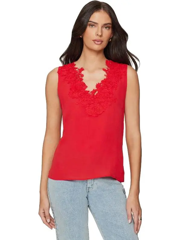 Generation Love Adiha Lace Combo Blouse - Cherry