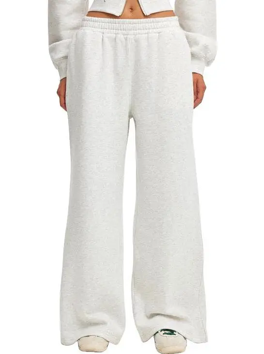 Cotton:on Active Fleece Wide Leg Sweatpant - Light Grey Marle