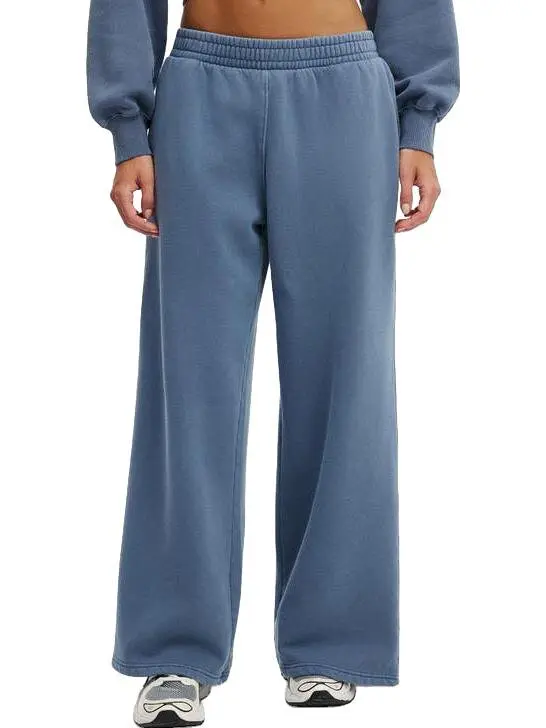 Cotton:on Active Fleece Wide Leg Sweatpant - Washed Infinity Blue