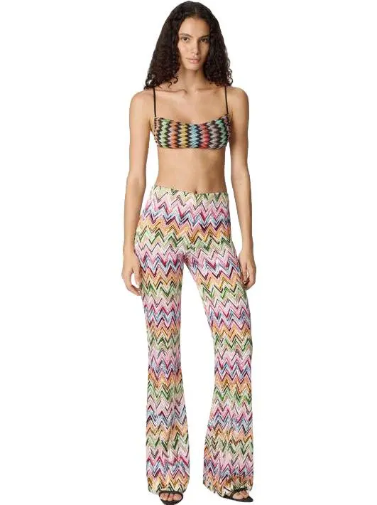 Missoni Flared Pants With Lace Pattern And Zigzag Motif - Multicoloured
