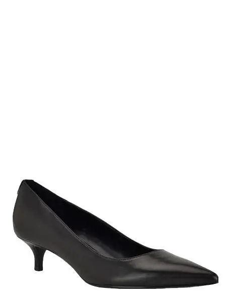 Calvin Klein Pointed Toe Pump - Black Leather
