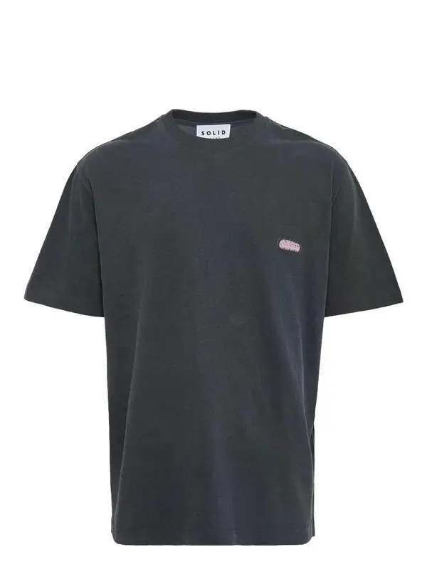 SOLID HOMME Logo-detail T-shirt - Grey