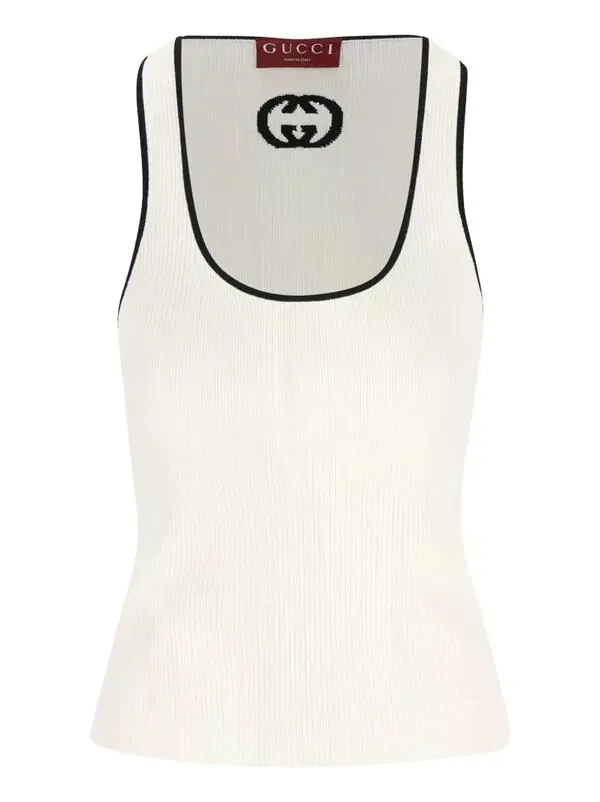 Gucci Ribbed Tank Top - Neutrals