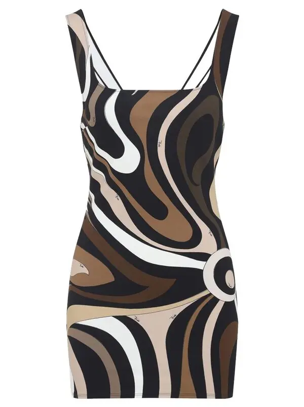 Emilio Pucci Marmo Print Mini Dress - Black