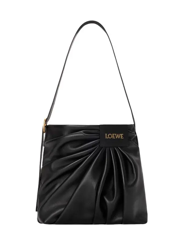 Loewe Draped Nappa Lambskin Tote Bag - Black