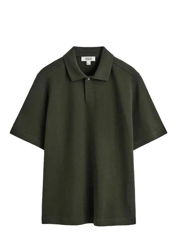 Cos Cotton-piqué Polo Shirt - Green