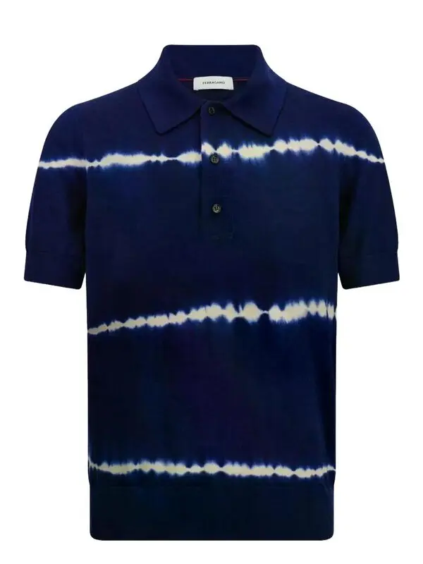 FERRAGAMO Tie-dye Polo Shirt - Blue