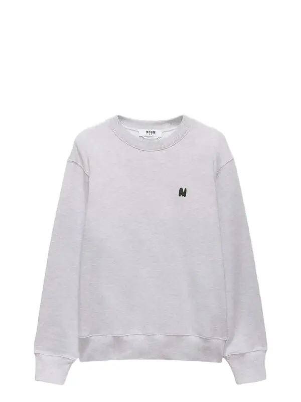 MSGM Logo Detail Crew-neck Sweatshirt - Grey