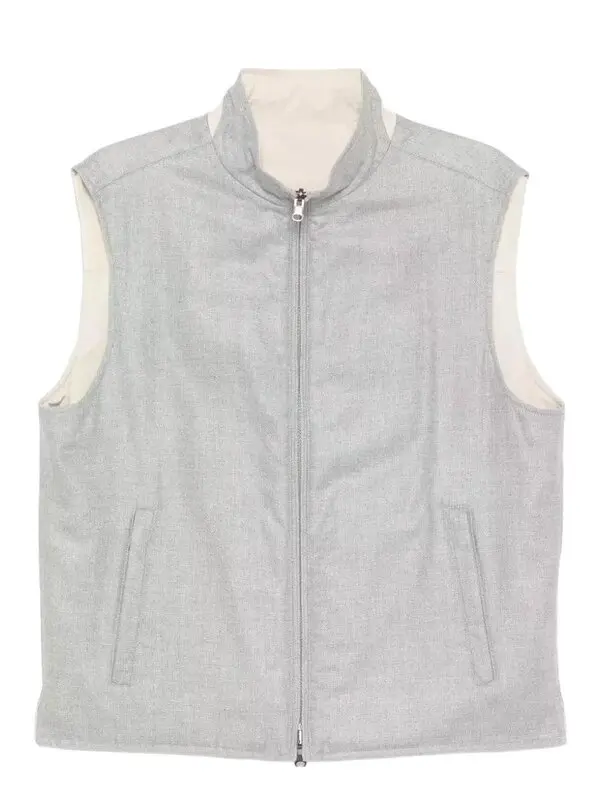 N.peal Reversible Zipped Vest - Grey