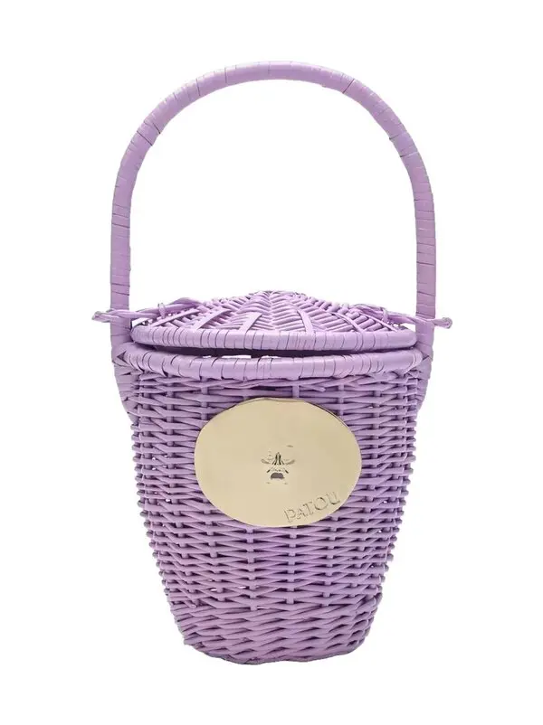 Patou Wicker Bucket Bag - Purple