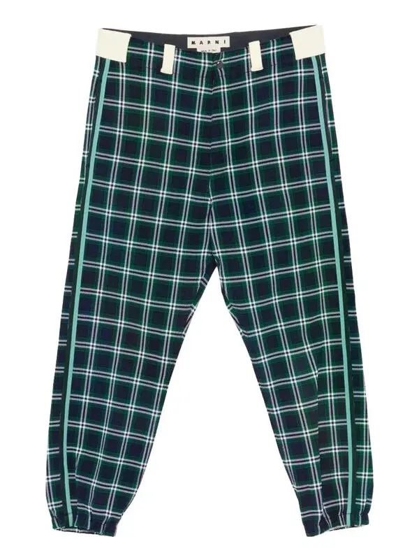 Marni Checked Trousers - Blue