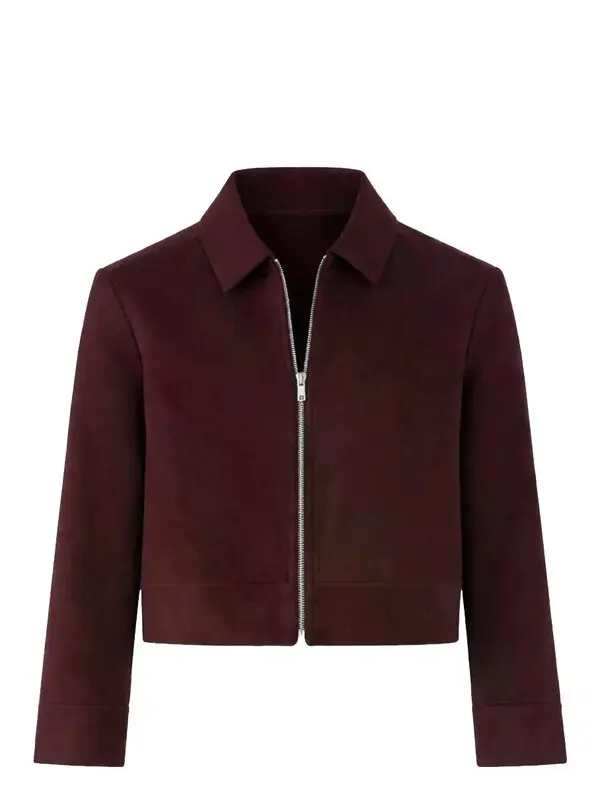 PATRICK ASSARAF Zipped Cropped Jacket - Red