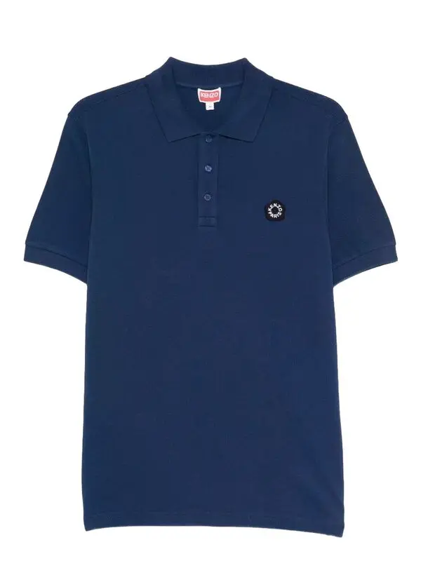 Kenzo Logo-patch Polo Shirt - Blue