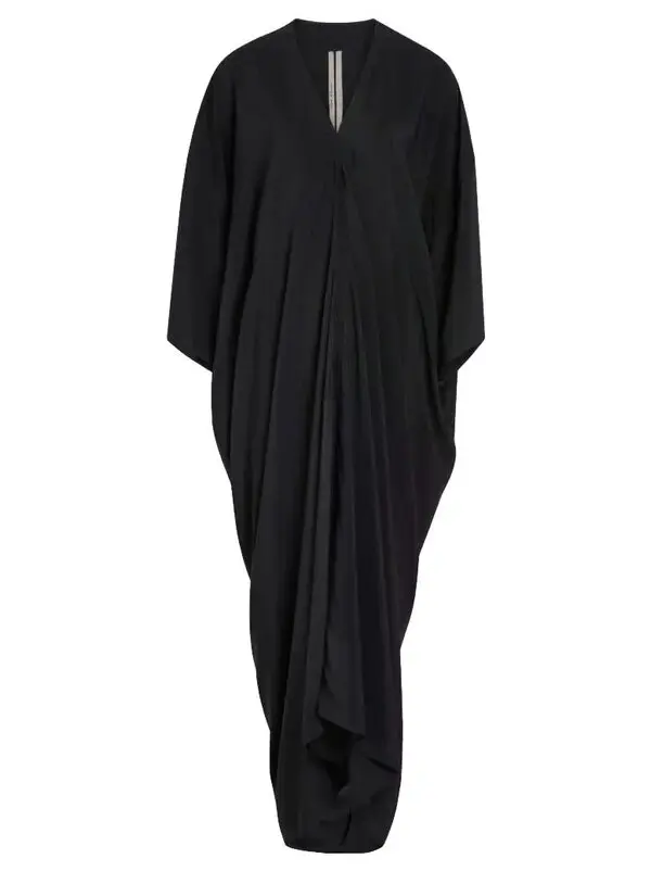 Rick Owens V-neck Draped Maxi Dress - Black