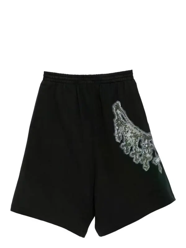 We11Done Printed Shorts - Black