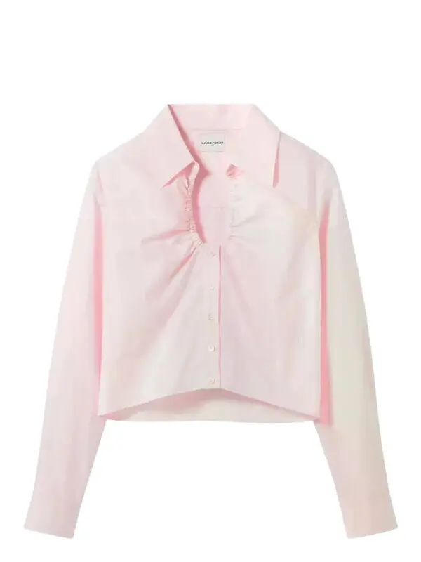 Claudie Pierlot Cutout Buttoned Cotton Shirt - Pink
