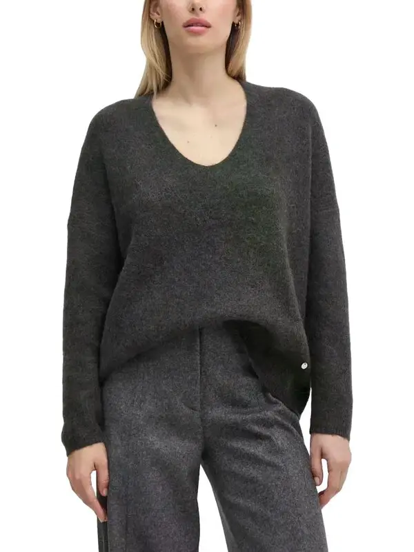 MOS MOSH Thora V-neck Sweater - Grey