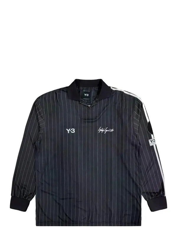 Y3 Striped Long-sleeve Football Jersey T-shirt - Black