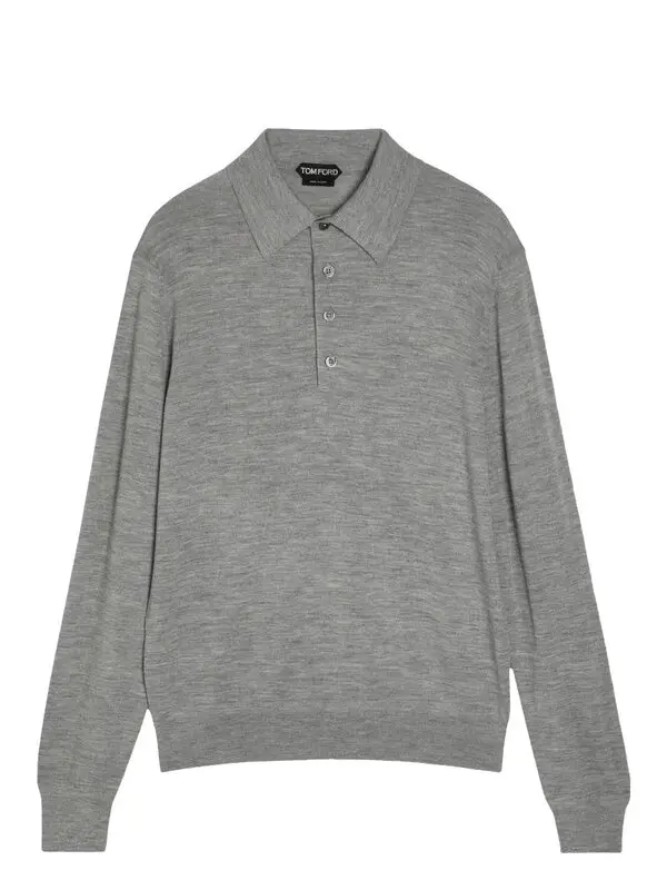 TOM FORD Button-up Polo Shirt - Grey