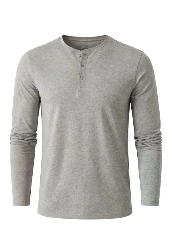PATRICK ASSARAF Button Henley T-shirt - Grey