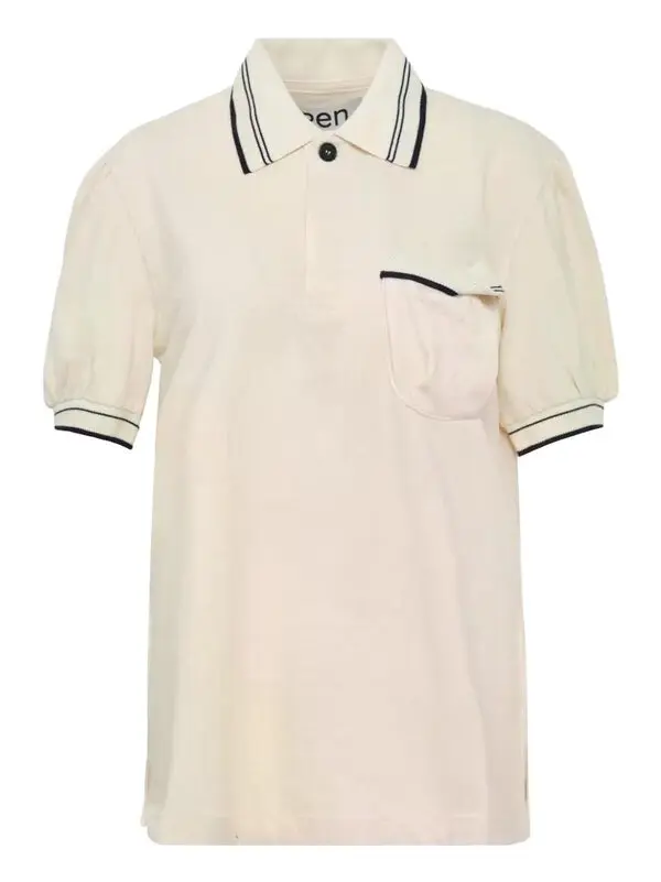 OPEN YY Chest-pocket Polo Top - Neutrals