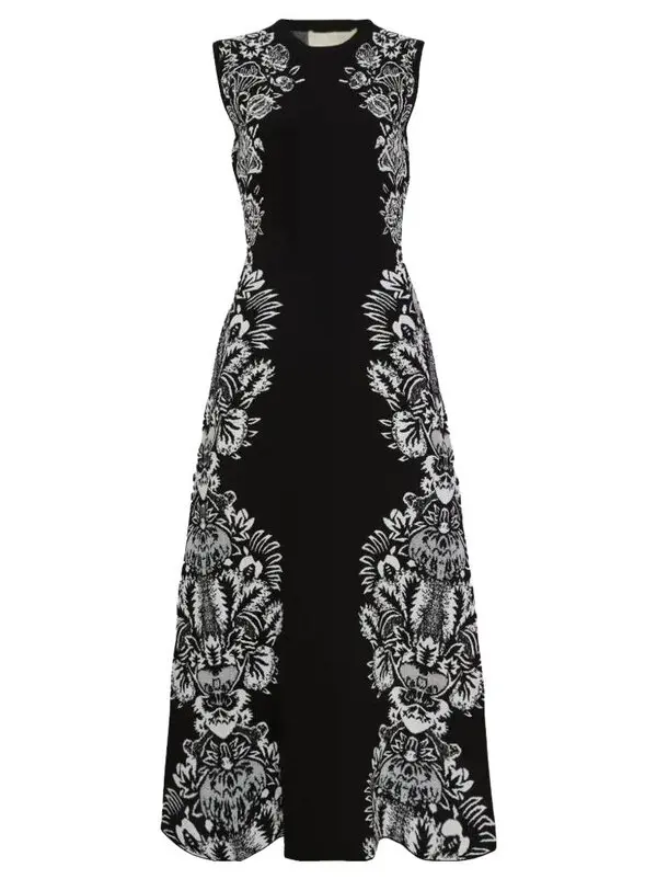 Ulla Johnson Liana Jacquard Midi Dress - Black