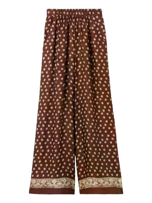 Claudie Pierlot Floral Print Palazzo Pants - Brown