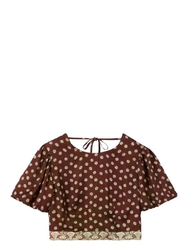 Claudie Pierlot Floral Print Tie-fastening Blouse - Brown