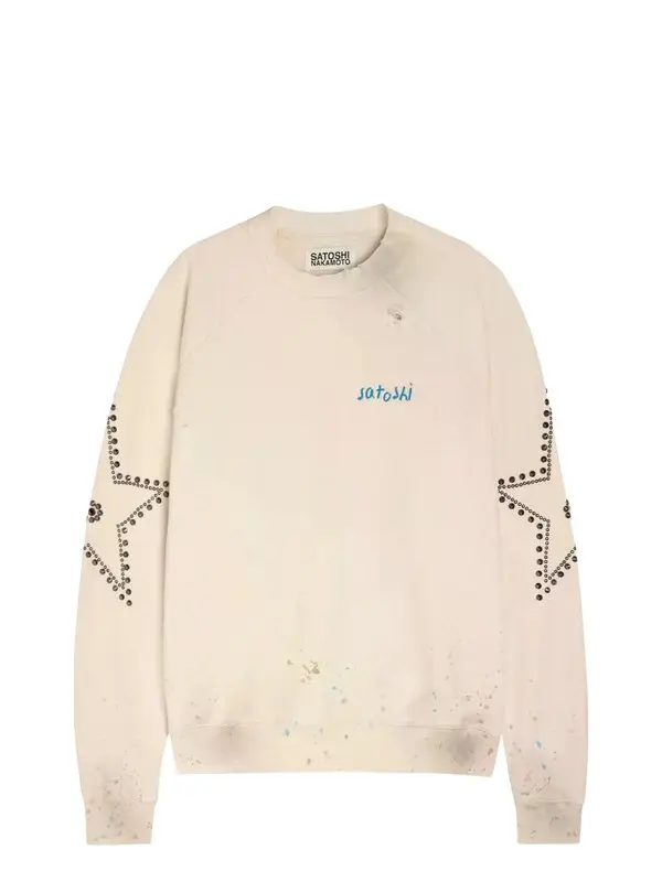 SATOSHI NAKAMOTO Star Studded Sweatshirt - Neutrals