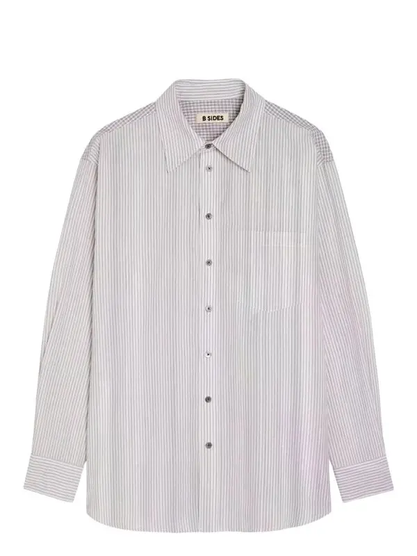 B Sides Striped Chest-pocket Shirt - Purple
