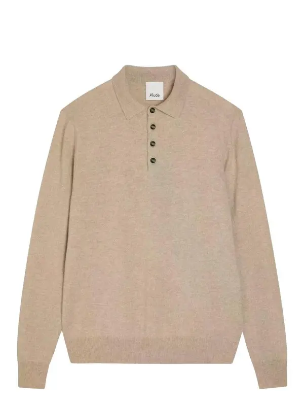 ALLUDE Button-up Polo Shirt - Neutrals