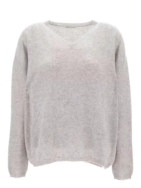 STEFANO MORTARI Ribbed V-neck Sweater - Grey