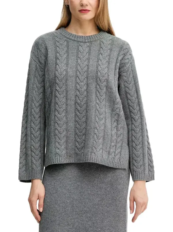 MOS MOSH Bryndis Cable-knit Sweater - Grey