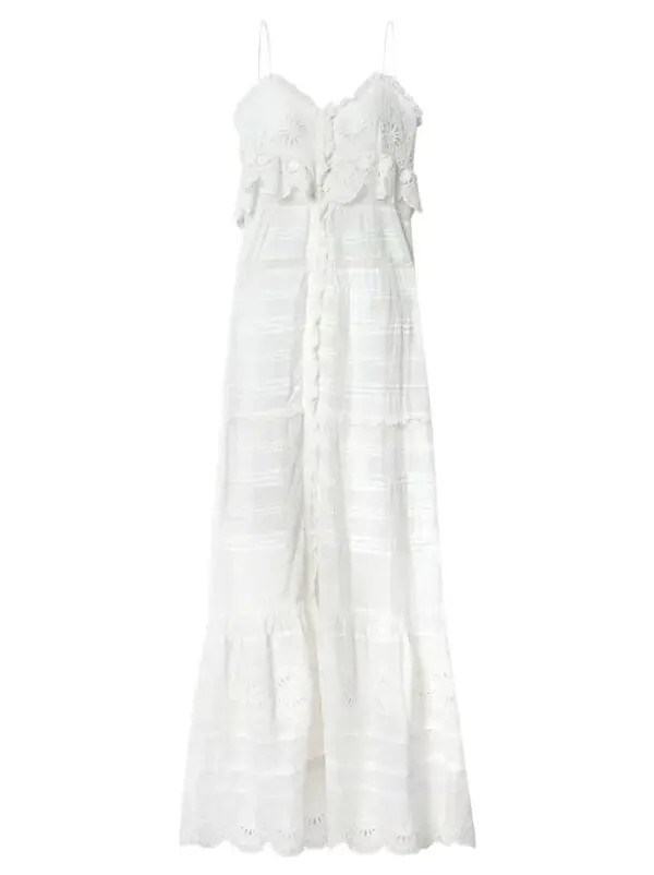MARANT ETOILE Lace Tiered Dress - White