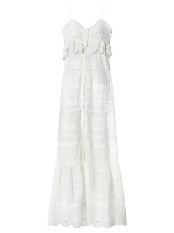 MARANT ETOILE Paule Lace Tiered Dress - White