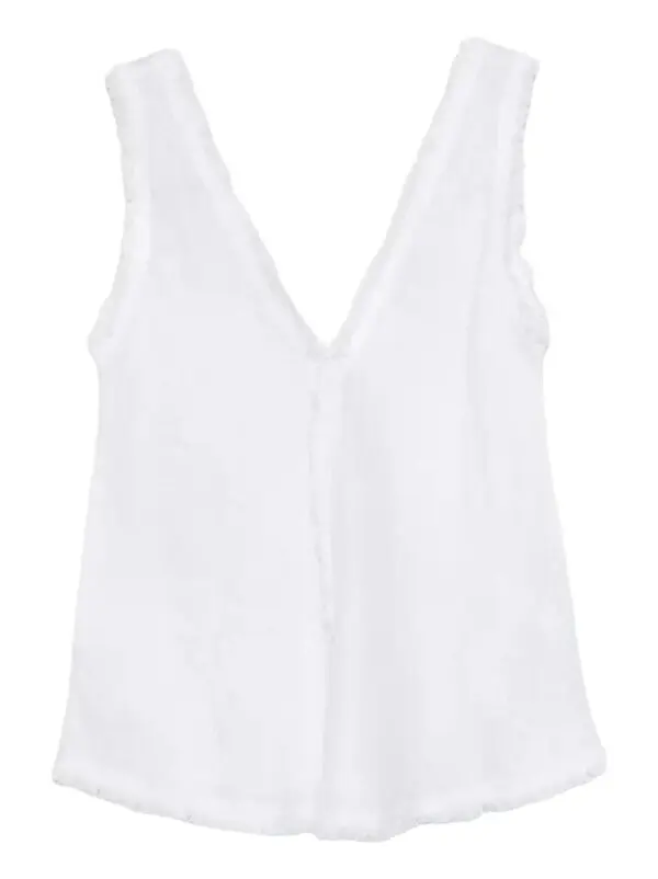 P.a.r.o.s.h Frayed V-neck Top - White