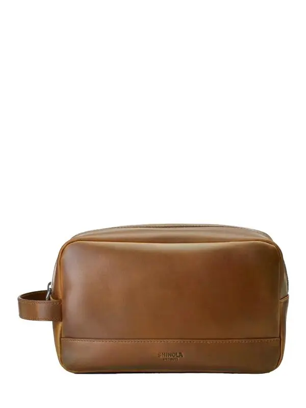 Shinola Zip Travel Kit Wash Bag - Brown