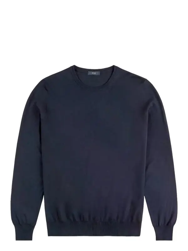 FAY Long-sleeved Crew-neck Sweater - Blue