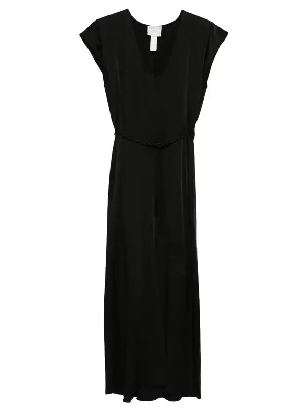 FORTE_FORTE Satin Midi Dress - Black