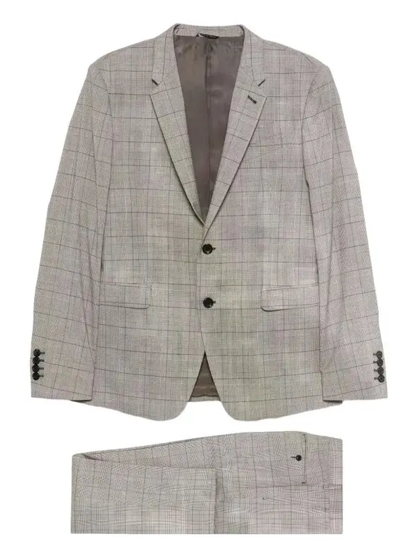 REVERES 1949 Checked Single-breasted Blazer - Neutrals