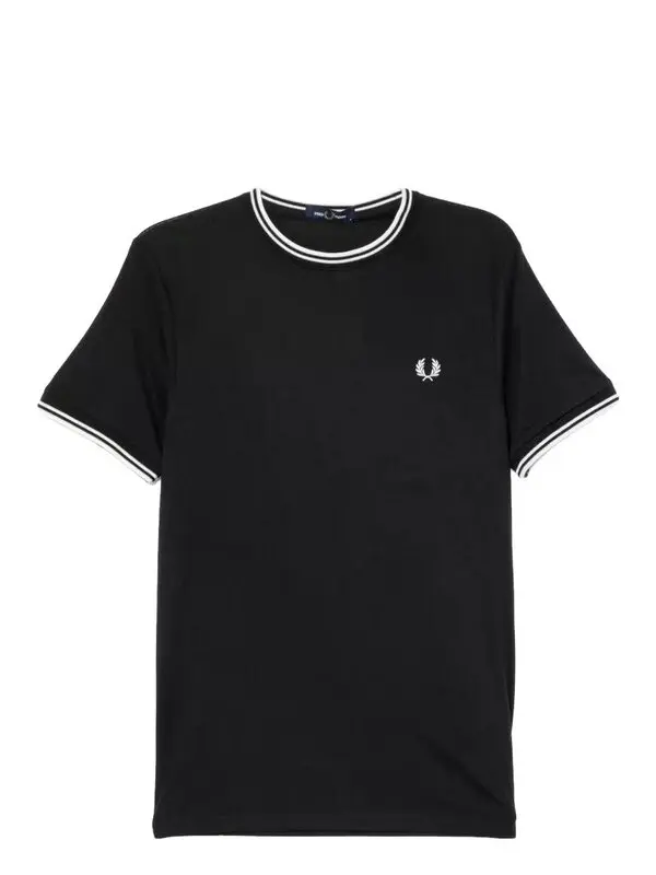 Fred Perry Logo-embroidered T-shirt - Black