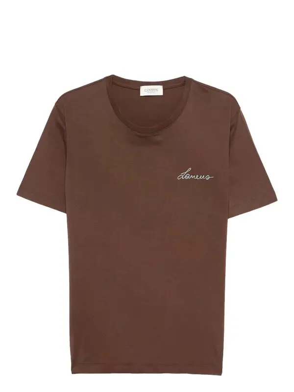 LANEUS Round Neck T-shirt - Brown