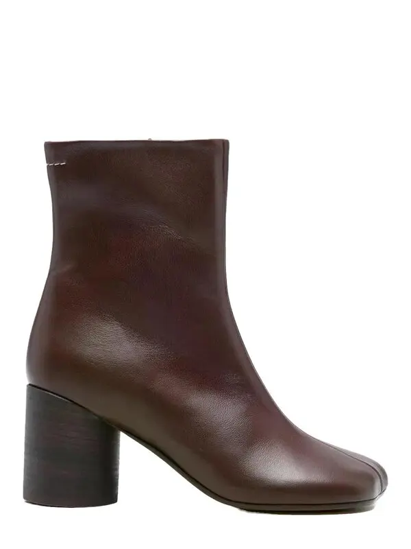 MAISON MARGIELA Square Toe Leather Boots - Brown